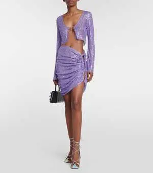 SELF-PORTRAIT Sequin-embellished Mini Skirt