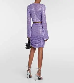 SELF-PORTRAIT Sequin-embellished Mini Skirt