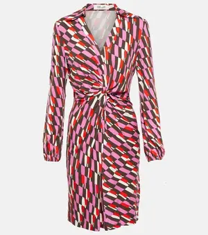 Diane Von Furstenberg Printed Wrap Minidress - Multicoloured