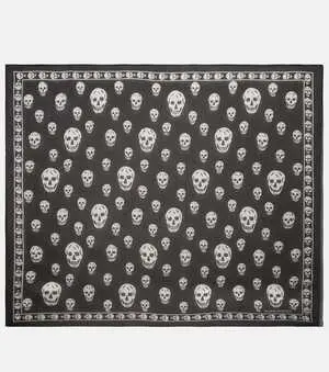 Alexander McQueen Skull Silk Scarf - White