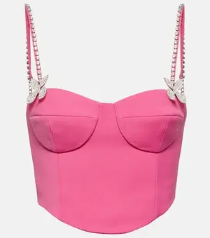 AREA Embellished Wool Bustier