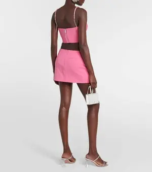 AREA Embellished Wool Bustier