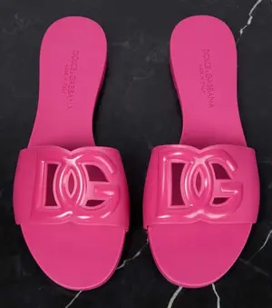 Dolce & Gabbana Dg Rubber Slides - Pink