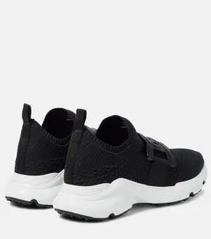 TOD'S Leather-trimmed Knit Sneakers
