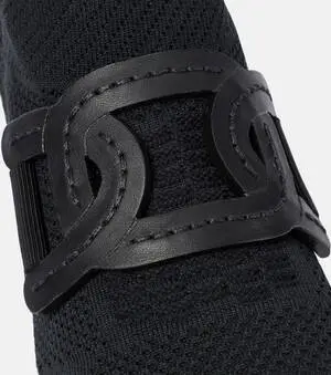 TOD'S Leather-trimmed Knit Sneakers