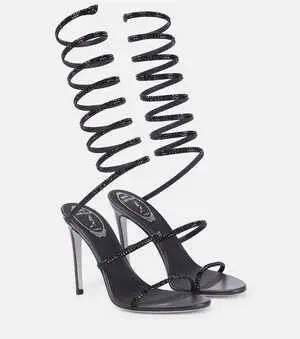Rene Caovilla Cleo Embellished Sandals - Black