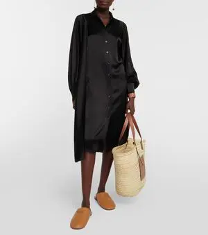 Loewe Large Leather-trimmed Basket Tote