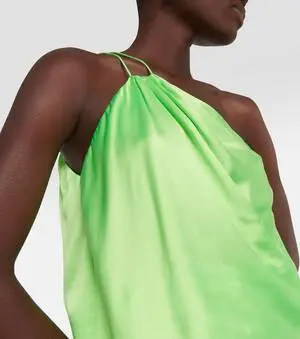 THE SEI One-shoulder Silk Satin Top