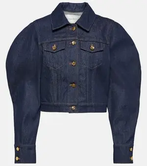 Nina Ricci Cropped Denim Trucker Jacket - Blue
