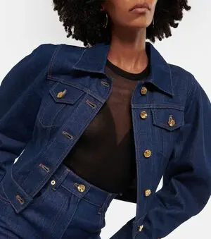 Nina Ricci Cropped Denim Trucker Jacket