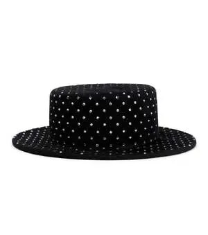 Ruslan Baginskiy Embellished Canotier Hat - Black