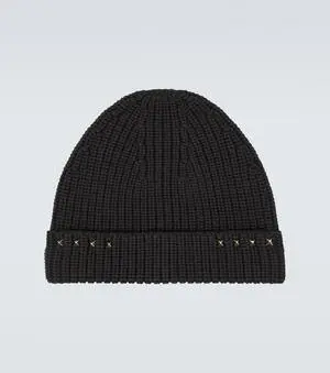 Valentino Garavani Rockstud Ribbed-knit Beanie - Grey