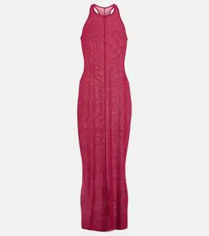 Rick Owens Printed Sheer Midi Dress - Red
