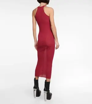 Rick Owens Printed Sheer Midi Dress - Red