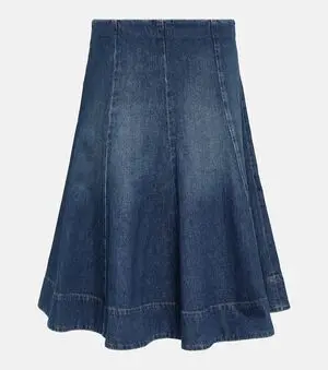 Khaite Lennox Denim Midi Skirt