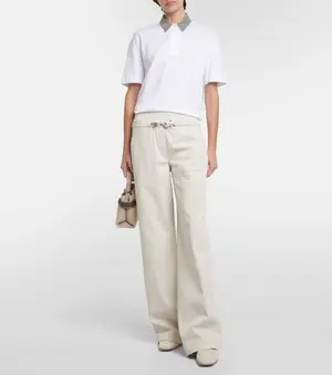 Brunello Cucinelli High-rise Wide-leg Jeans - White