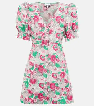 GANNI Printed Minidress - Pink