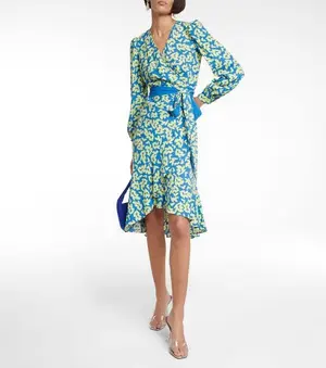 Diane Von Furstenberg Printed Tie-waist Midi Dress
