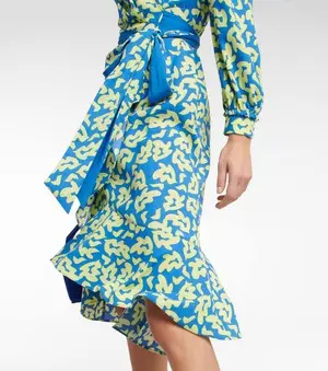 Diane Von Furstenberg Printed Tie-waist Midi Dress