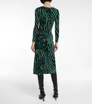 Diane Von Furstenberg Printed Fitted Midi Dress