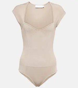 Simkhai Barbara Ribbed-knit Bodysuit