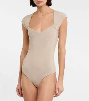 Simkhai Barbara Ribbed-knit Bodysuit