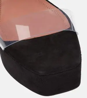 Amina Muaddi Sita Suede Platform Sandals