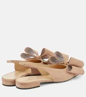 Mach & Mach Le Cadeau Suede Slingback Flats