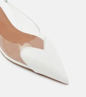 Alaïa Patent Leather And Pu Slingback Flats - White