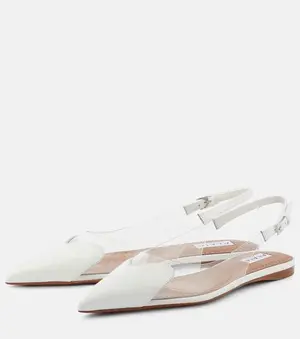 Alaïa Patent Leather And Pu Slingback Flats - White