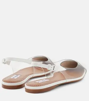 Alaïa Patent Leather And Pu Slingback Flats - White
