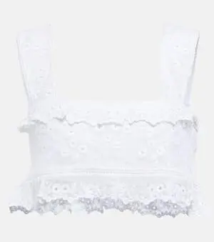 Isabel Marant Mecelia Anglaise Crop Top - White