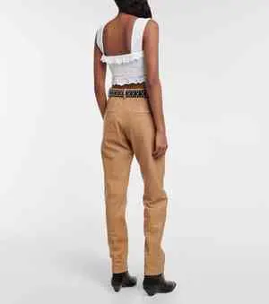 Isabel Marant Étoile Mecelia Anglaise Cotton And Silk Crop Top