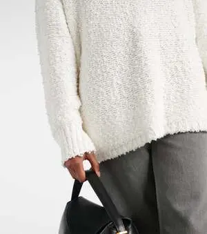 JOSEPH Textured Cotton-blend Polo Sweater