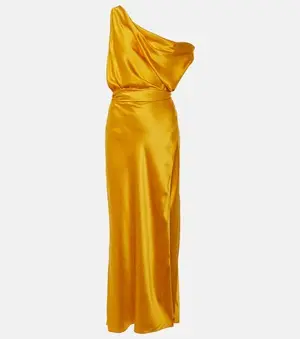 THE SEI Draped Silk Satin Gown