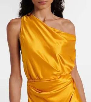 THE SEI Draped Silk Satin Gown