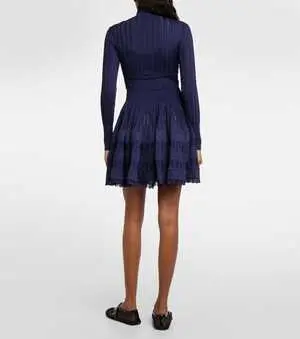 Alaïa Crinoline Cropped Cardigan - Blue