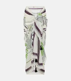 Tory Burch Printed Cotton And Silk Beach Cover-up - Multicoloured