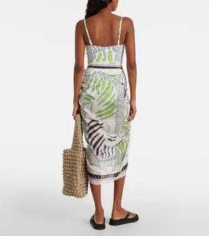 Tory Burch Printed Cotton And Silk Beach Cover-up