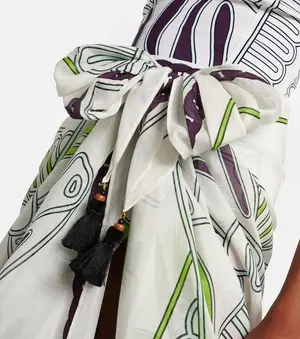 Tory Burch Printed Cotton And Silk Beach Cover-up