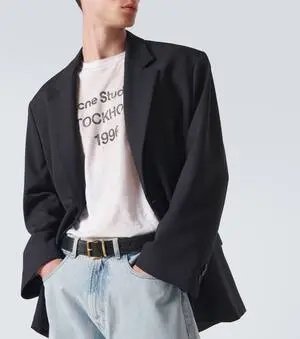 Acne Studios Logo Distressed Jersey T-shirt - White