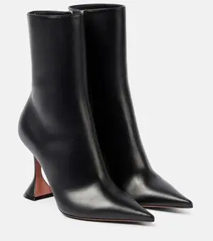 Amina Muaddi Giorgia 95 Leather Ankle Boots