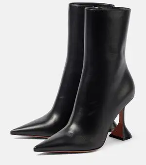 Amina Muaddi Giorgia 95 Leather Ankle Boots