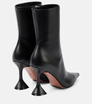 Amina Muaddi Giorgia 95 Leather Ankle Boots