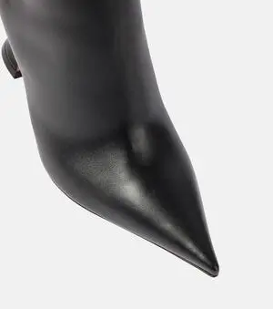 Amina Muaddi Giorgia 95 Leather Ankle Boots