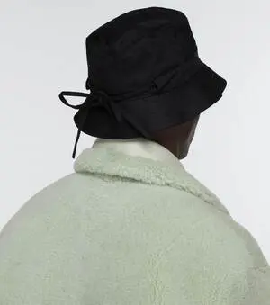 Jacquemus Cotton Bucket Hat With Tie Detail