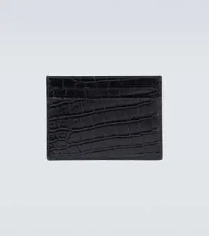 Saint Laurent Croc-effect Leather Card Holder