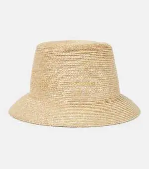 Saint Laurent Maglina Straw Bucket Hat - Neutrals