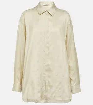 THE ROW Nomoon Jacquard Silk Poplin Shirt