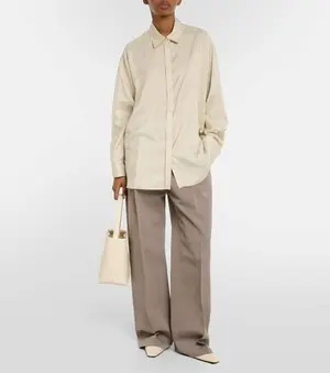 THE ROW Nomoon Jacquard Silk Poplin Shirt